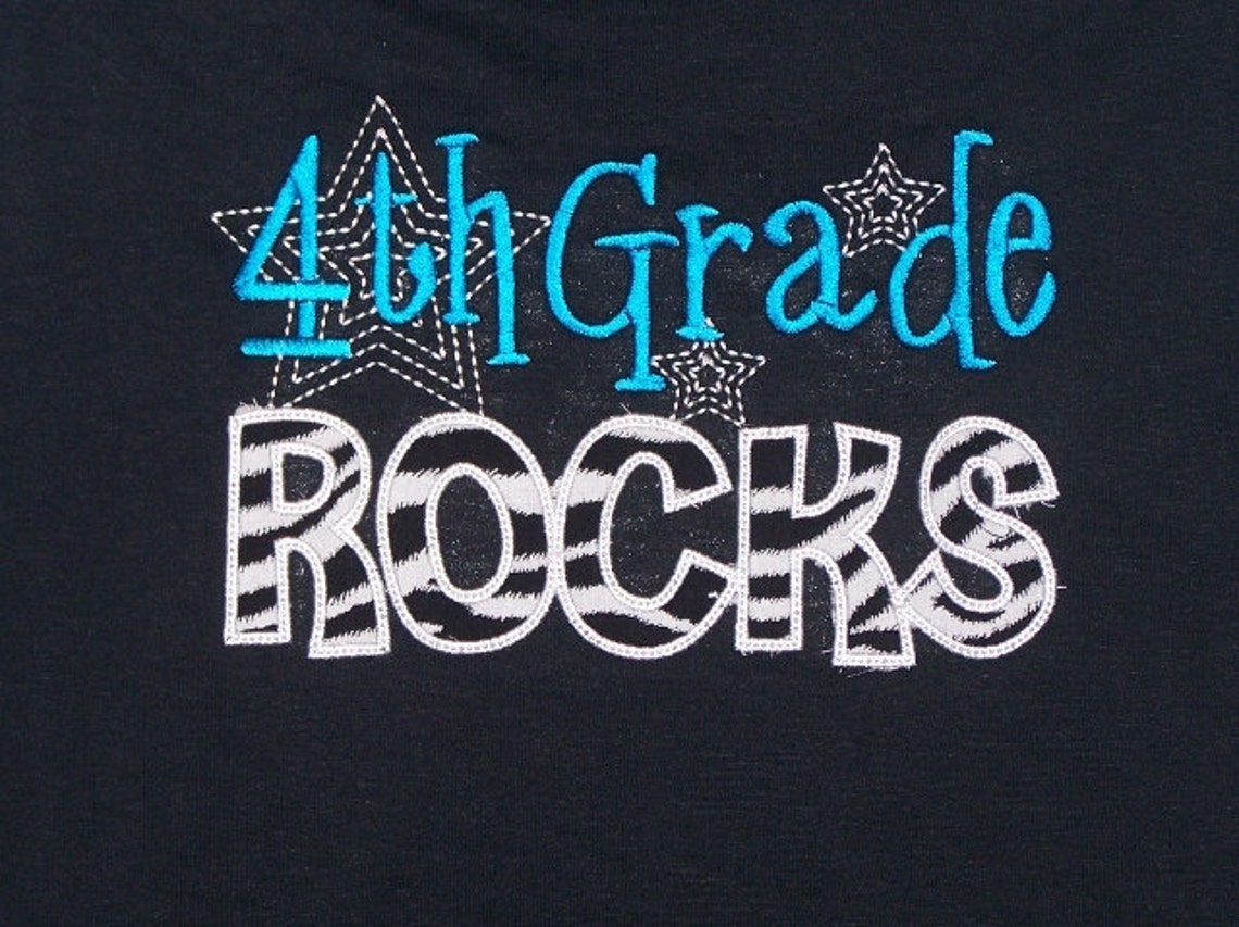 4th Grade Rocks shirt Fourth Grade Rocks Teacher shirt School | Etsy