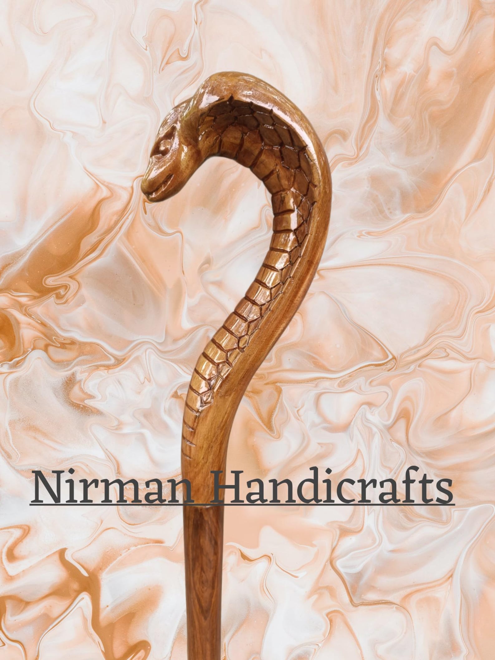 Hand Carved Cobra Snake Walking Cane: Handmade Wooden Stick - Etsy