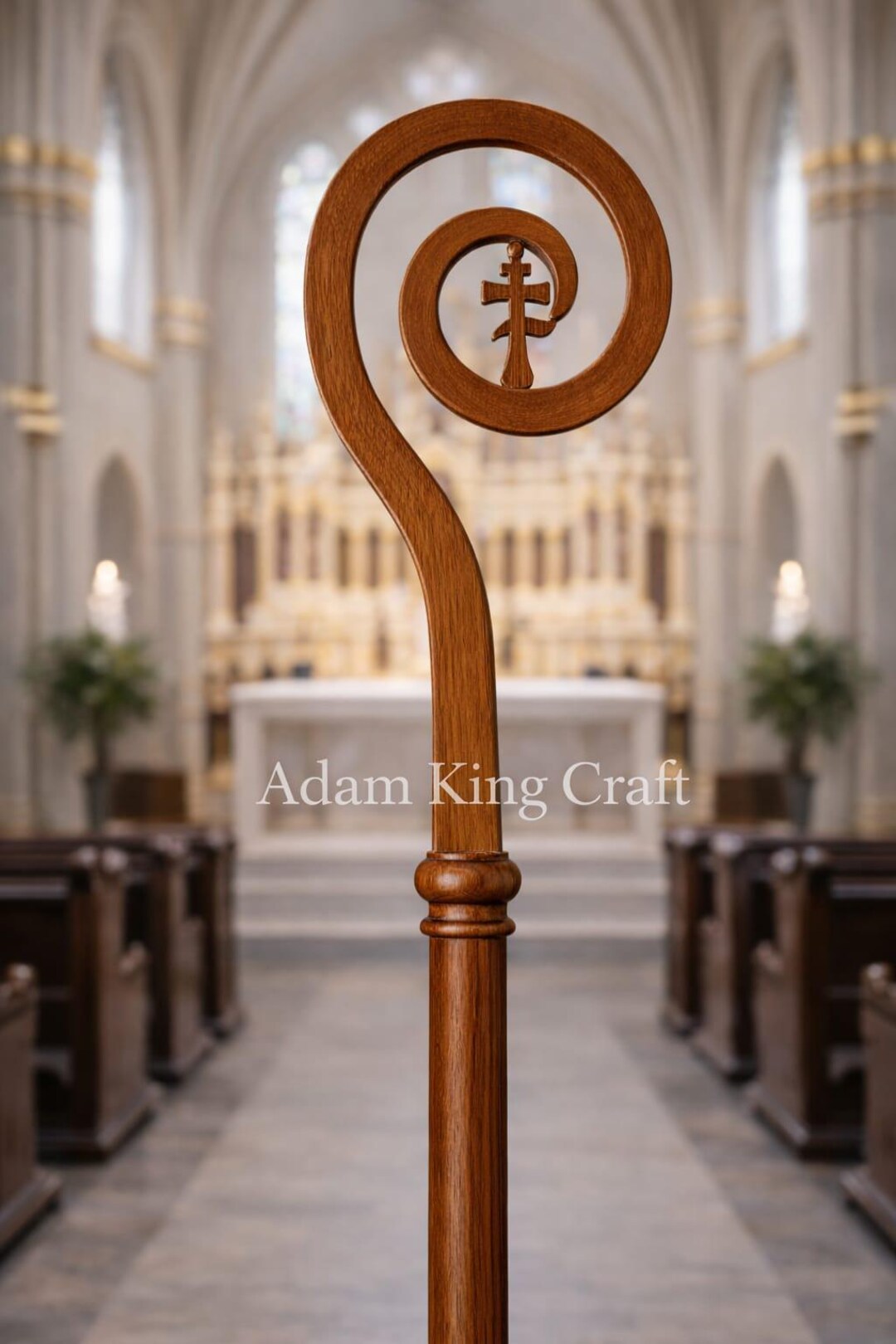Wooden CROZIER Bishop Staff Crosier Quality Craftsmanship, 72 ...