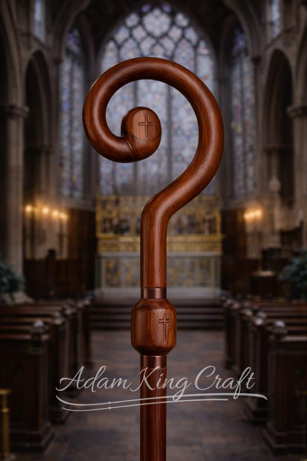 Wooden CROZIER Bishop Staff Crosier Quality Craftsmanship, 72 ...