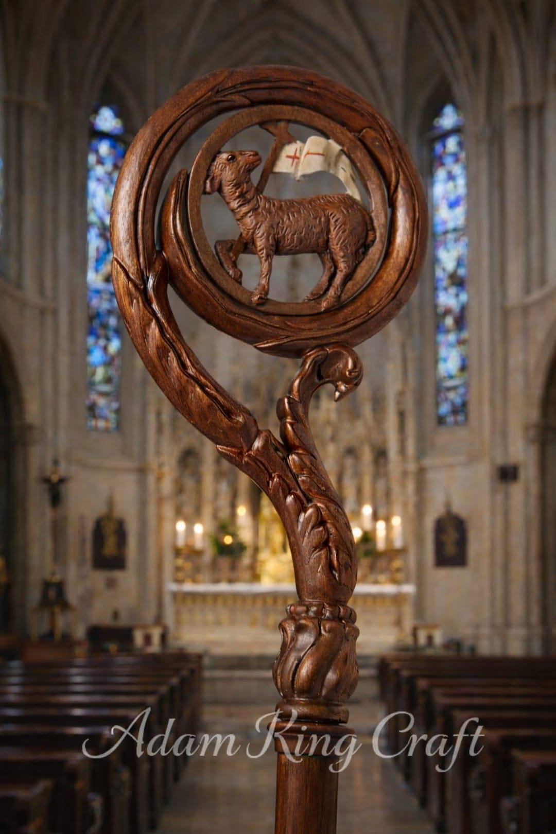 Wooden CROZIER Bishop Staff Crosier Quality Craftsmanship, 72 ...