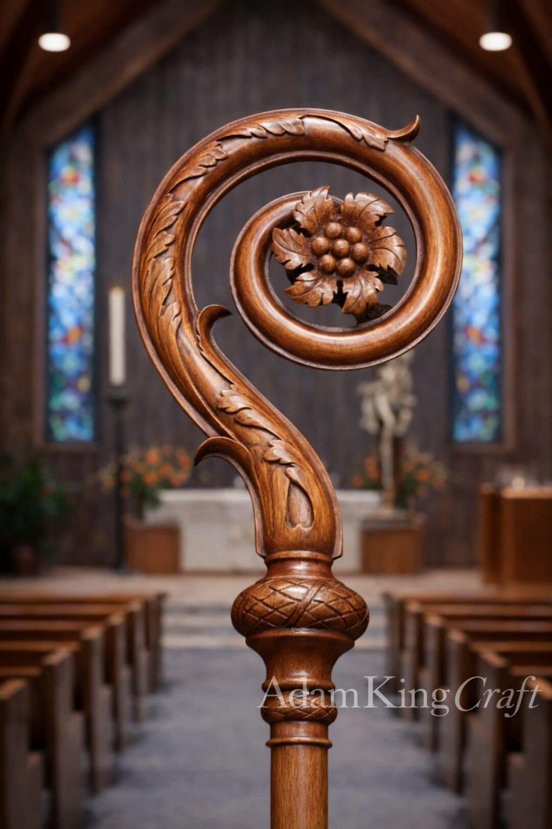 Wooden CROZIER Bishop Staff Crosier Quality Craftsmanship, 72 ...