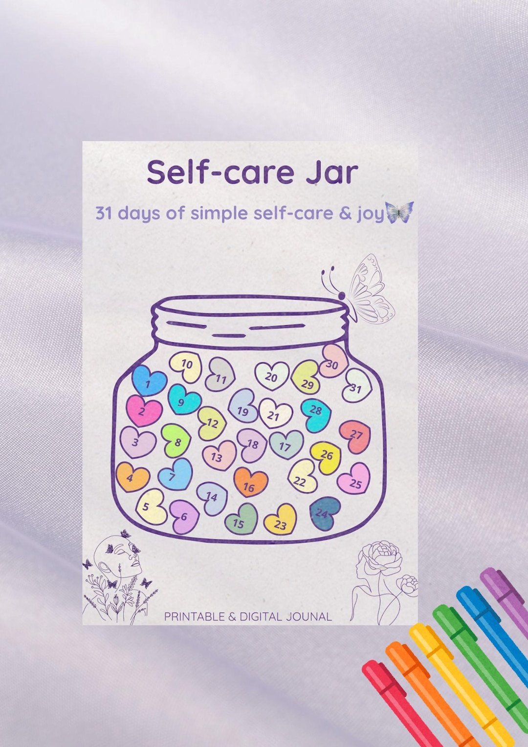 Self Care Jar Printable | Self Care Challenge | Mental Health Jar ...