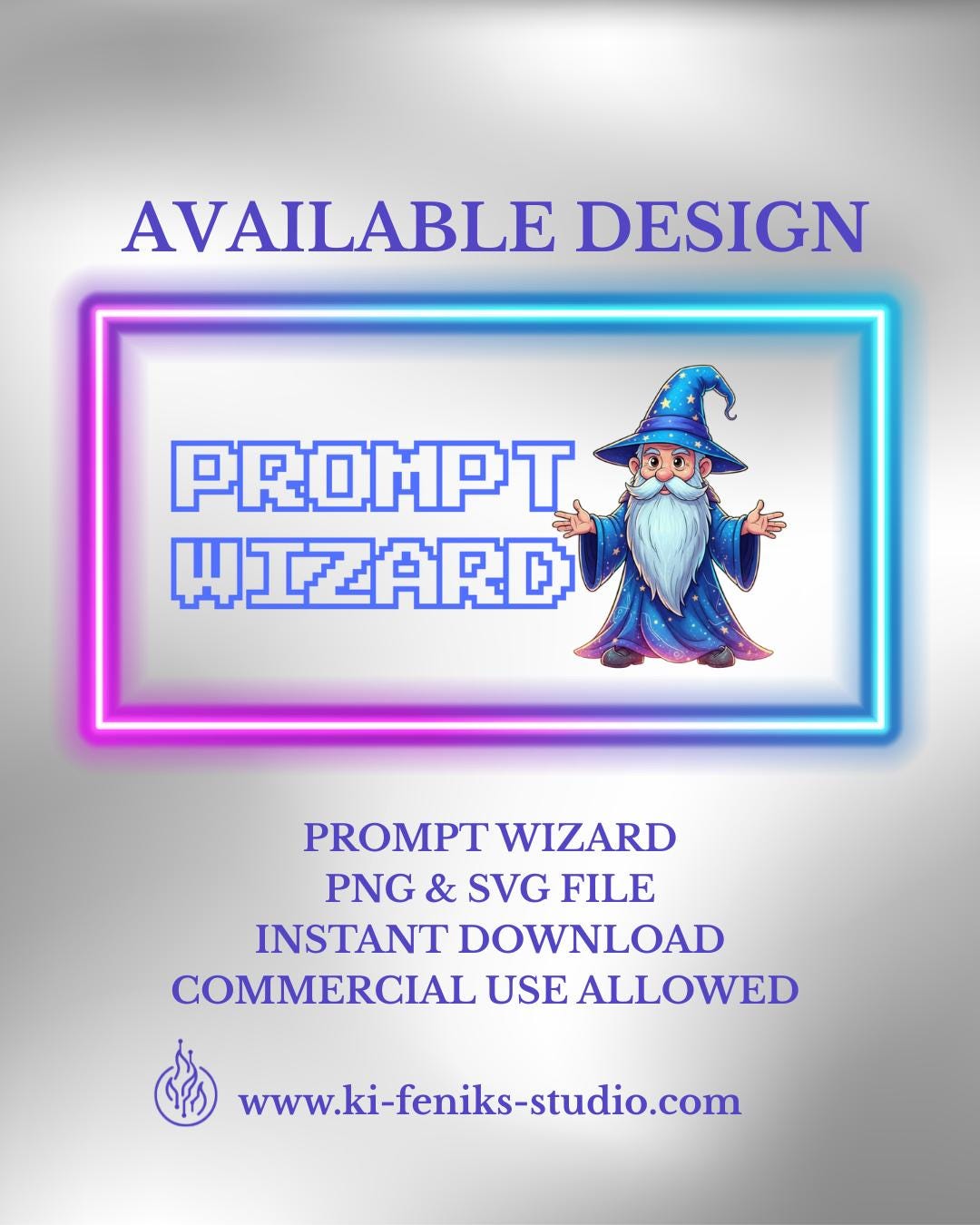 Prompt Wizard PNG SVG: Geeky AI Digital Art (commercial Use) (instant ...