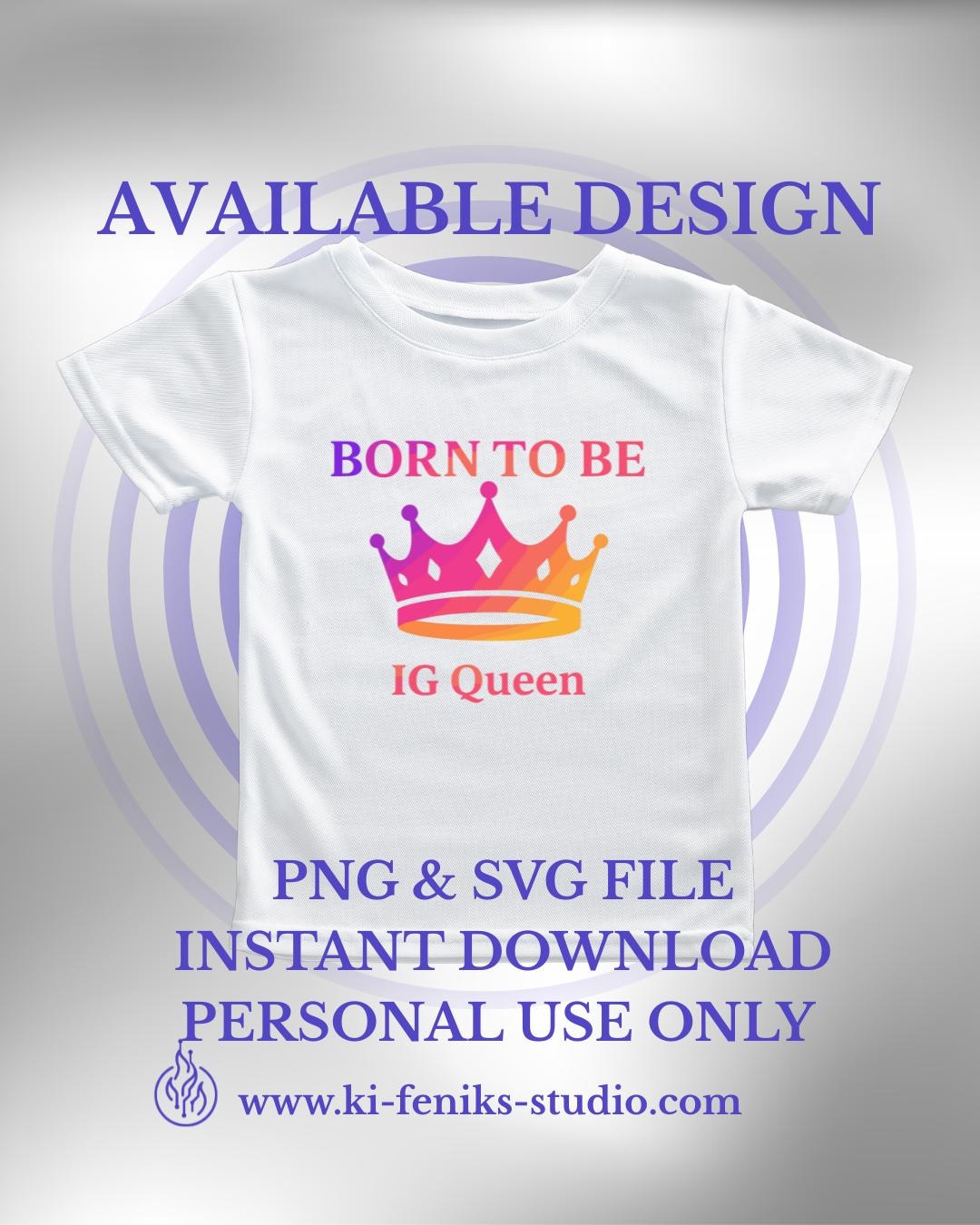IG Queen Gradient Crown: PNG SVG Digital Art (instant Download) - Etsy