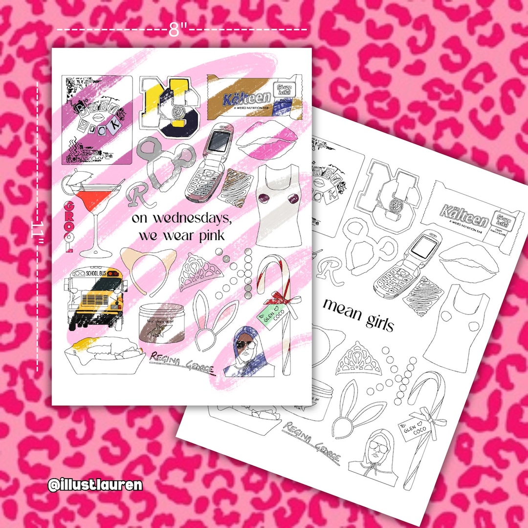 Mean Girls Coloring Pages (printable Digital Download) - Etsy