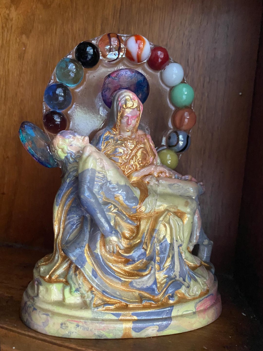 Marbled La Pieta Statue, Resin Solar System, Altered Religious Figurine ...