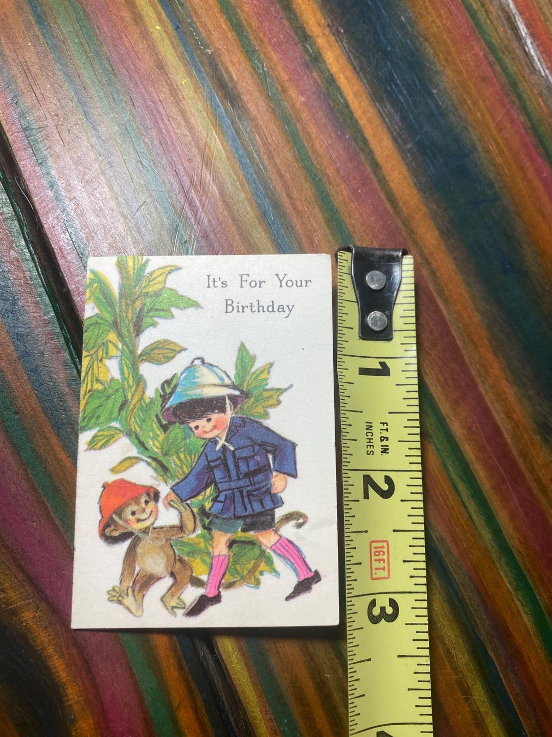 Vintage Happy Birthday Card, Mighty Jungle Explorers Ephemera - Etsy