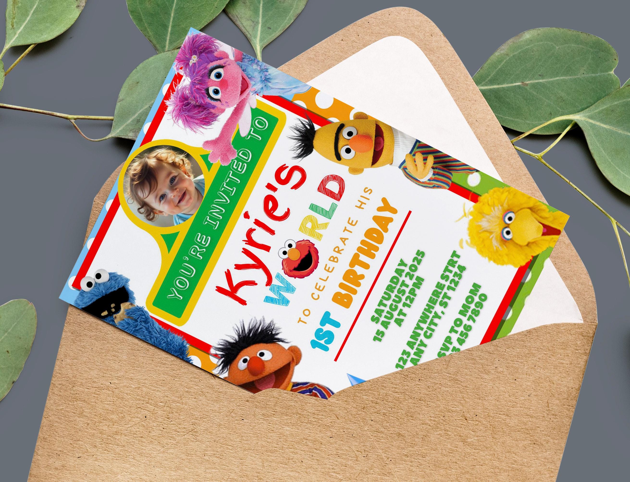 Sesame Street Birthday Invitation: Elmo Printable, Editable Template ...