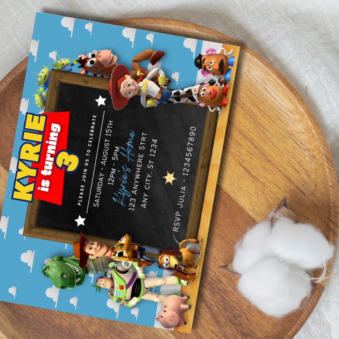 Editable Toy Story Birthday Invitation Template: Printable Kids Party ...