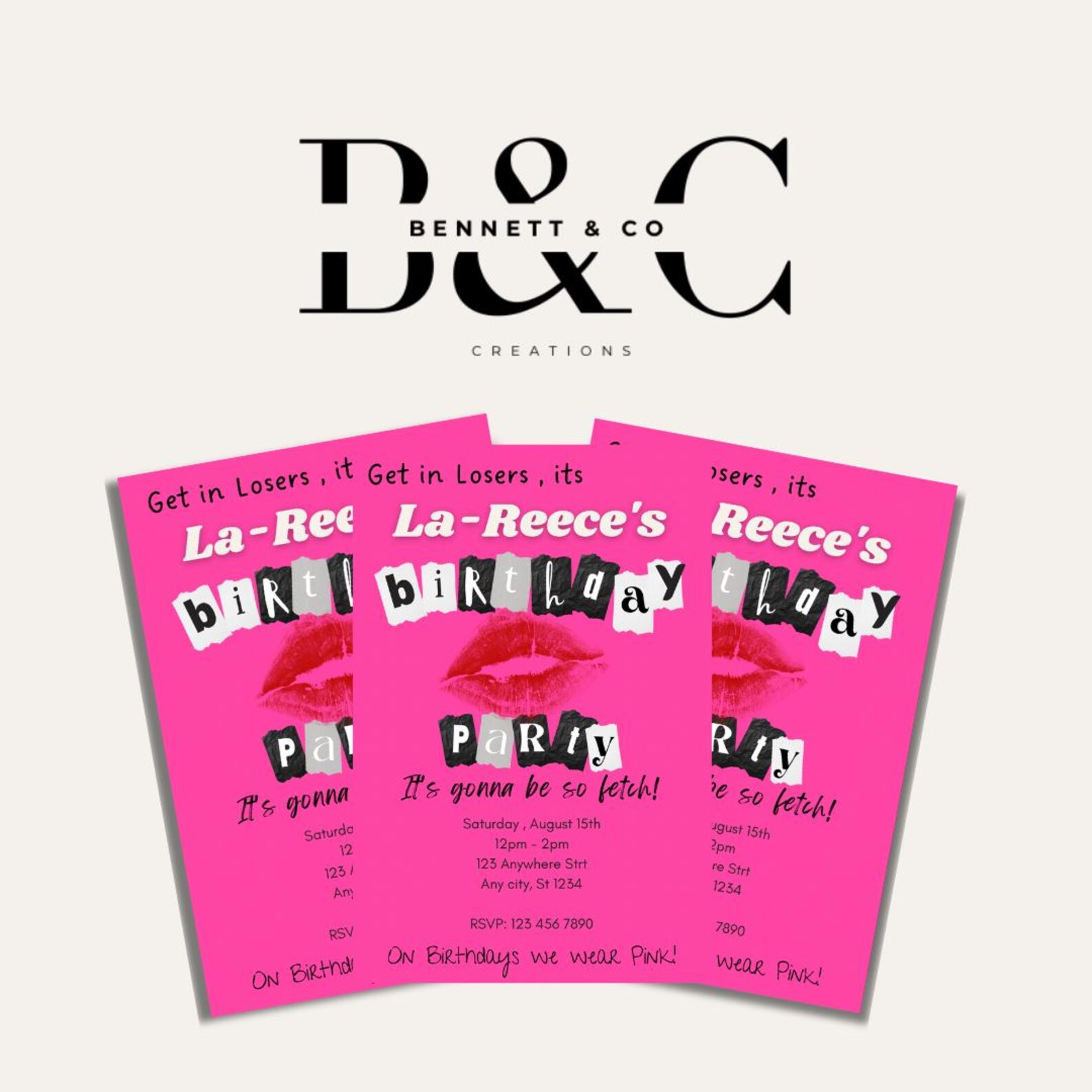 Mean Girls Birthday Invitation: Editable Party Template (5x7 Digital ...