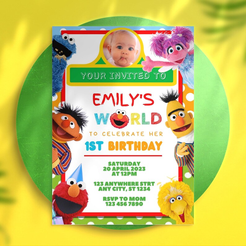 Editable Birthday Invitation, Sesame Street Birthday Invitation ...