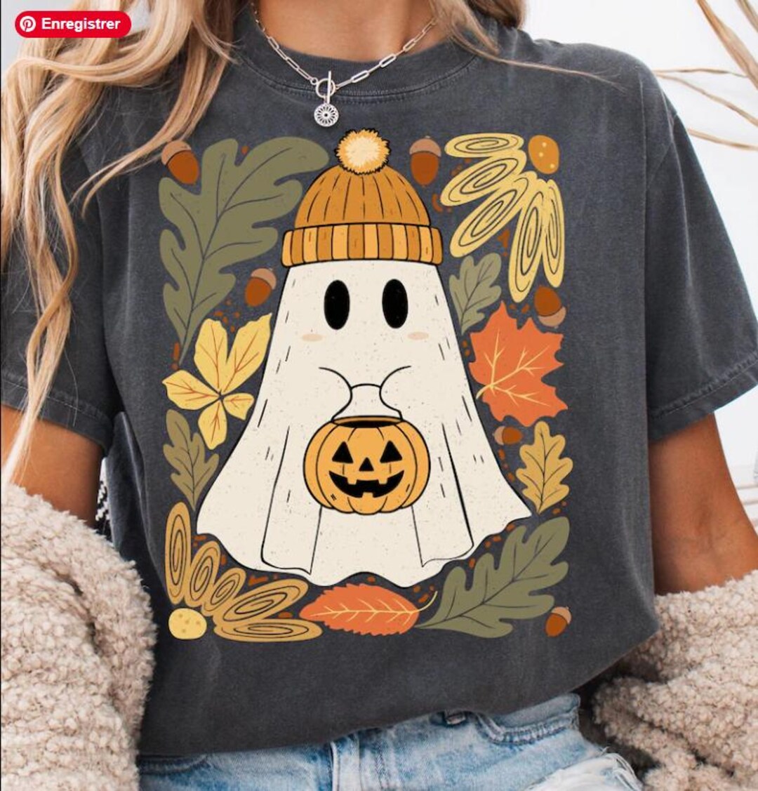 Fall Ghost PNG | Cute Halloween Ghost With Beanie Sublimation | Autumn ...