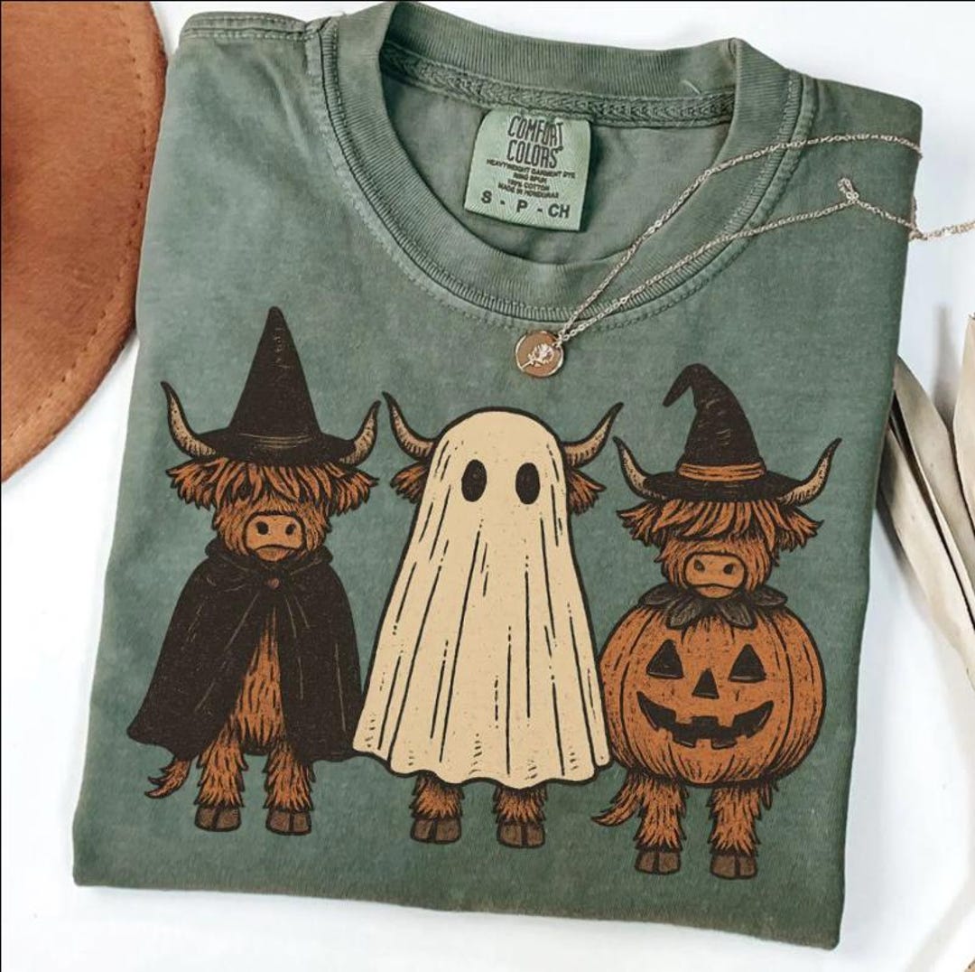 Boo Ghost Highland Cow PNG: Halloween Sublimation Design (digital ...
