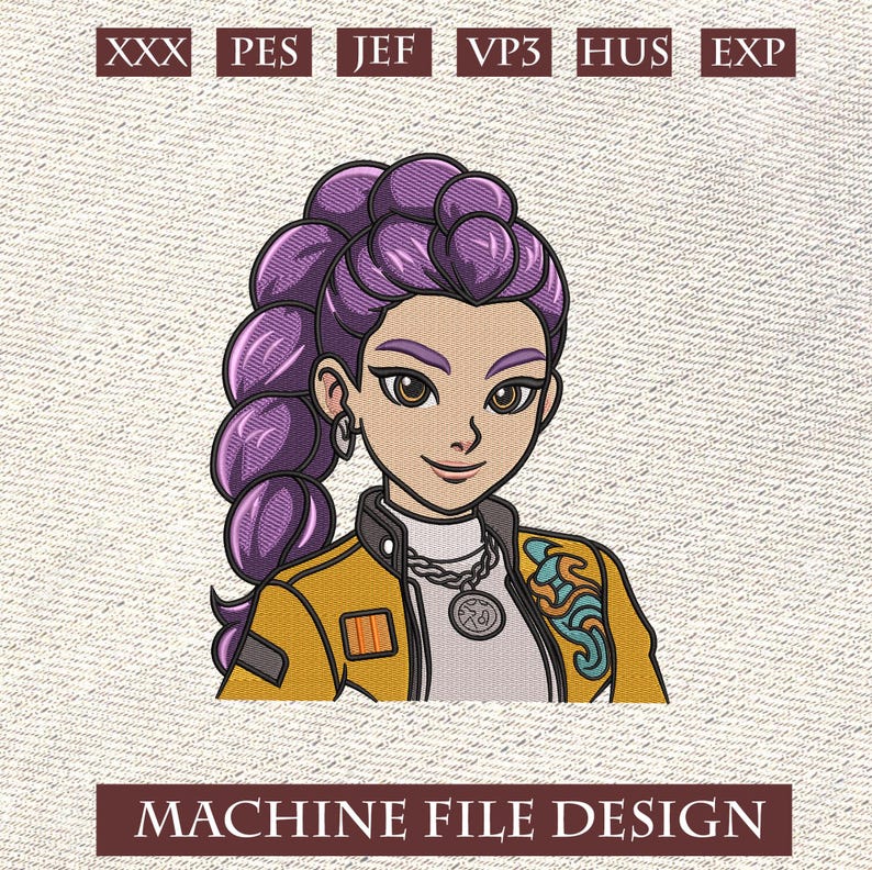 Huntrix Kpop Demon Hunters Embroidery Design, Rumi Embroidery, Band ...