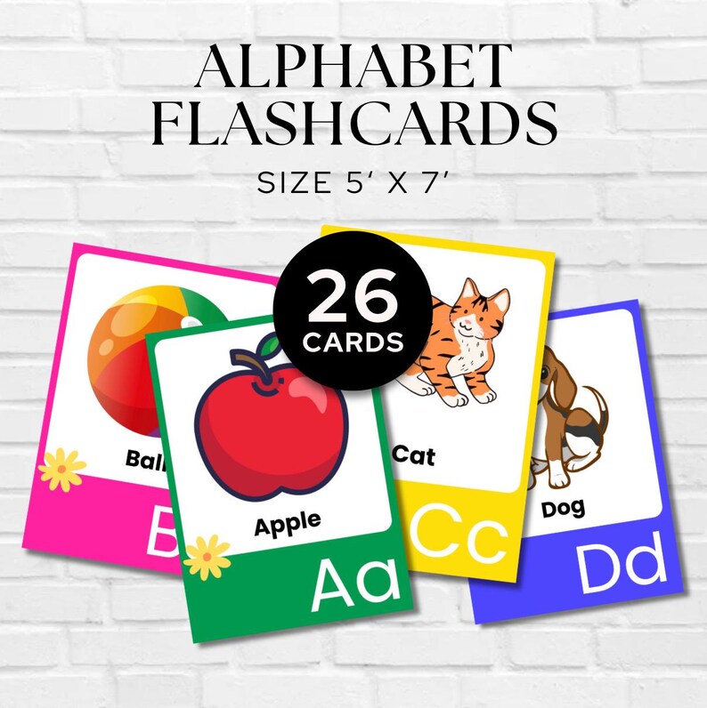 Editable Alphabet Flashcards for Toddlers & Preschoolers | Vibrant ABC ...