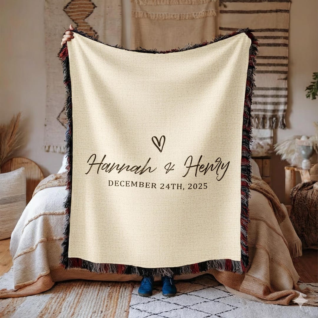 Personalized Wedding Blanket, Custom Wedding Throw, Engagement Present ...