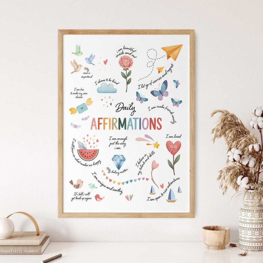 Positive Affirmation Poster, Therapy Office Decor, Mental Health ...