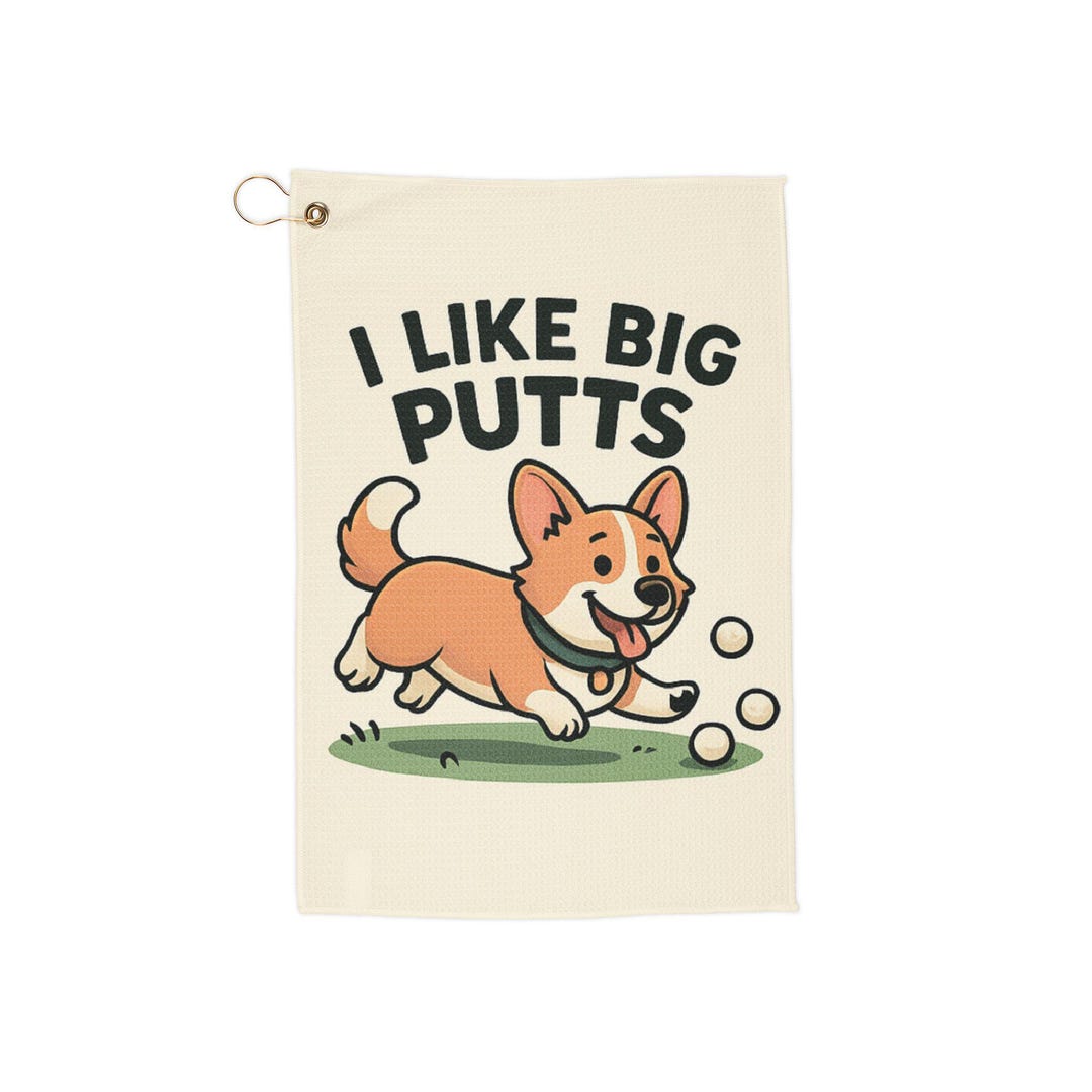 Funny Corgi Golf Towels, I Like Big Putts, Golf Gifts, Dog Lovers ...