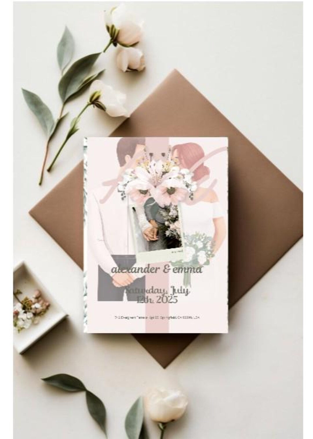 Luxury Foil-pressed Wedding Card – Custom Names & Date – Elegant Design ...