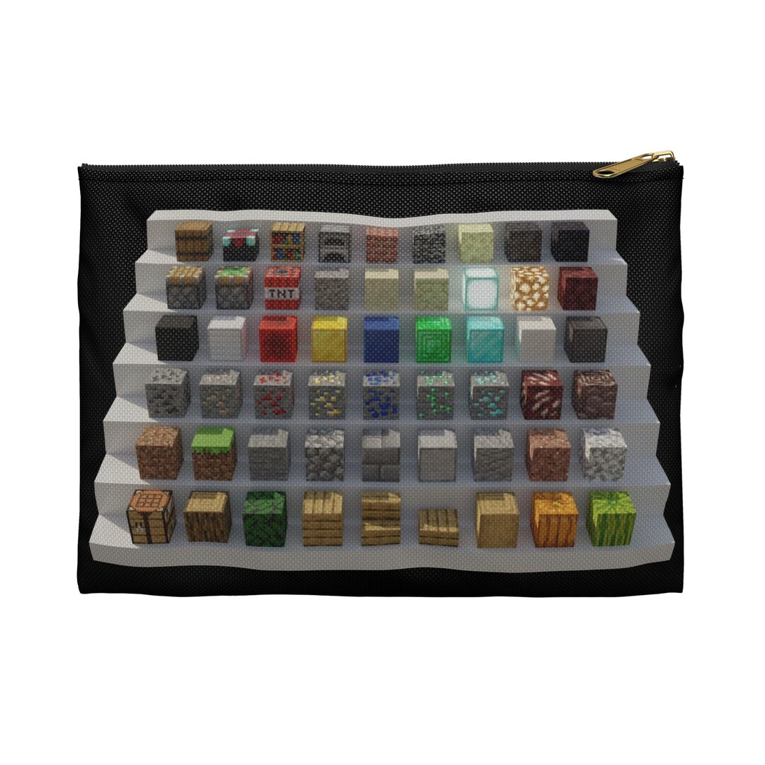 Minecraft-themed Accessory Pouch | Gamer Gift, Storage Bag, Travel ...