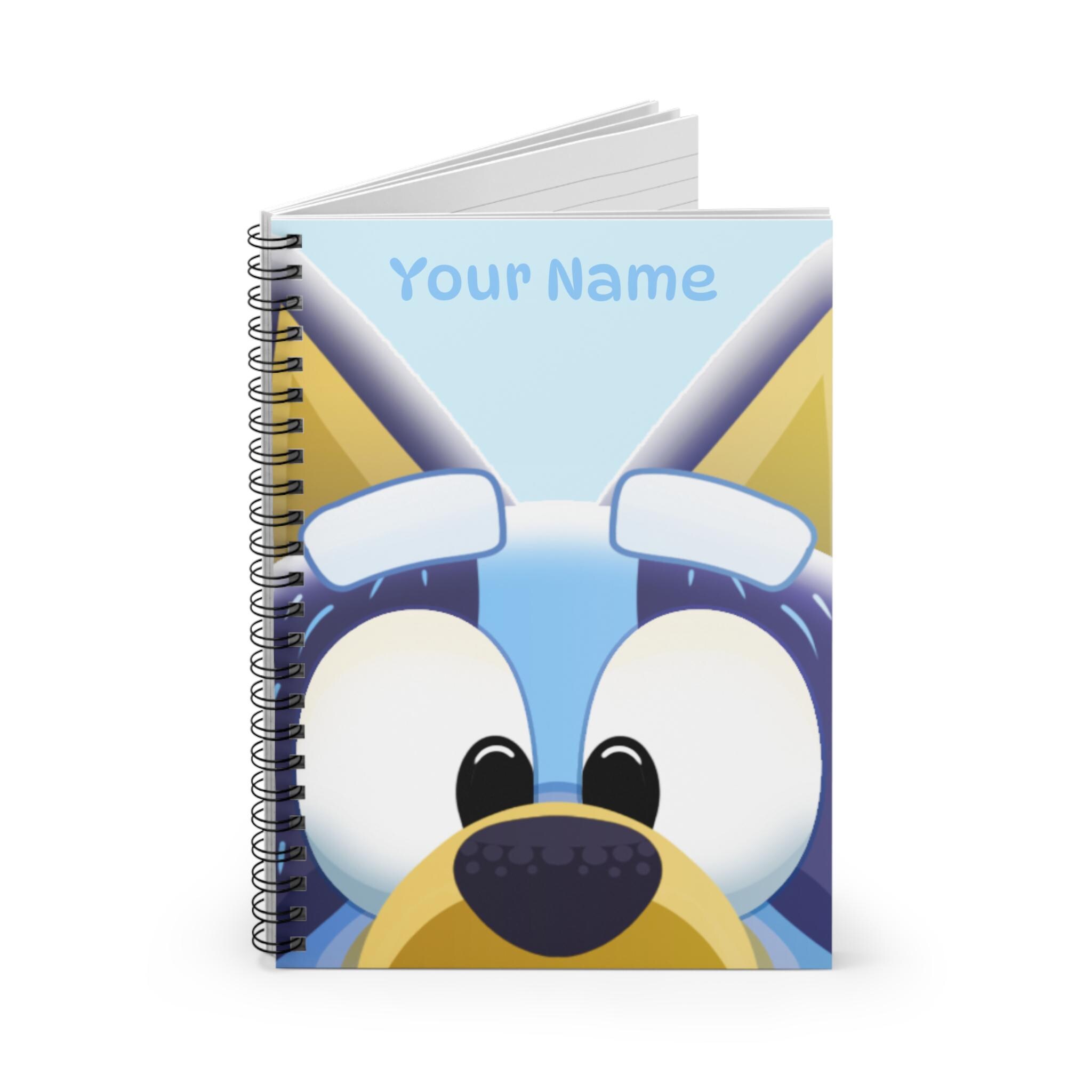 Personalized Funny Bluey Notebook, Custom Name Spiral Journal, Ruled ...