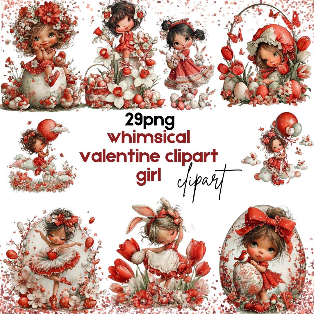 29 PNG Cute Easter Girl Clipart – Whimsical Little Girl With Bunny Ears ...