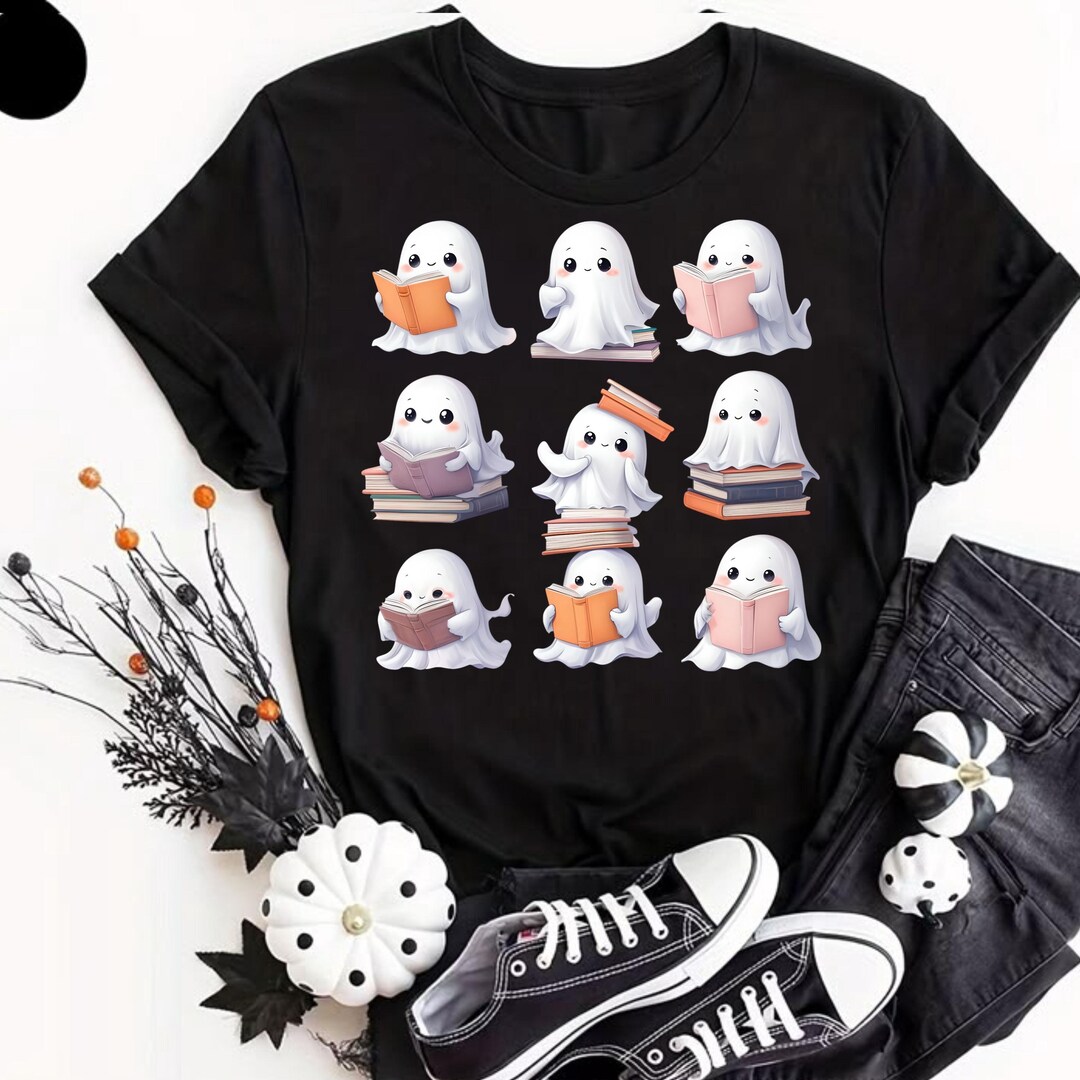 Ghost Books Halloween PNG, Cute Ghost Book Nerd, Ghost Halloween PNG ...