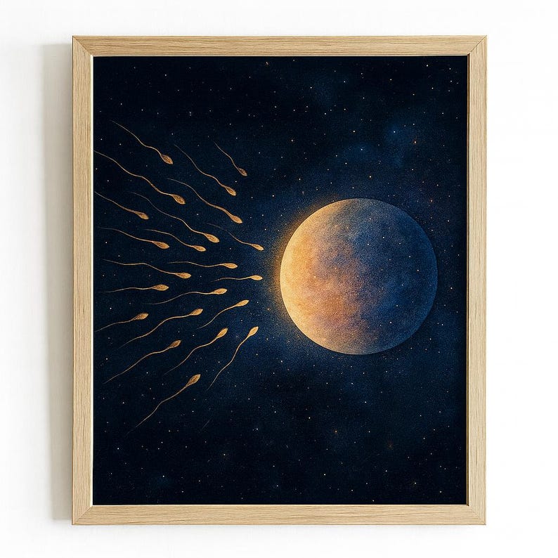 Cosmic Fertilization Art Print, IVF Clinic Wall Decor, Embryologist ...