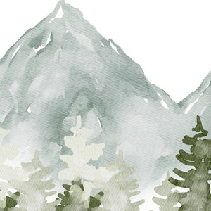 Nursery Decor Mountain, Woodland Wall Art, Forest, Adventure Nursery ...