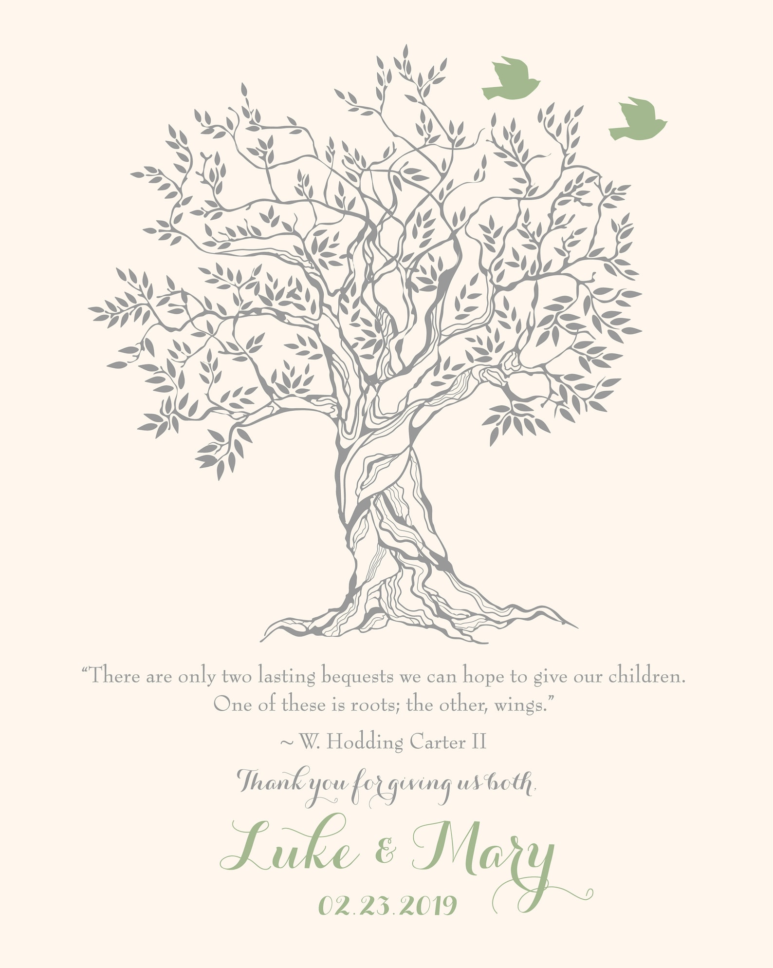 Wedding Gift Parents Roots and Wings Poem Hodding Carter - Etsy