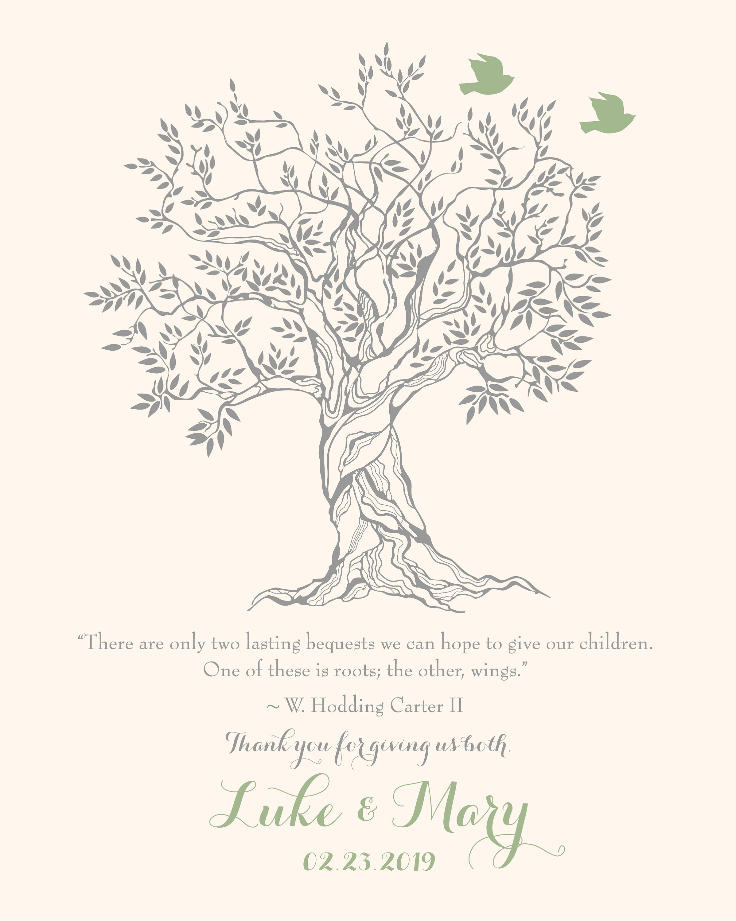 ROOTS and WINGS POEM Hodding Carter Jr. Thank You Wedding - Etsy