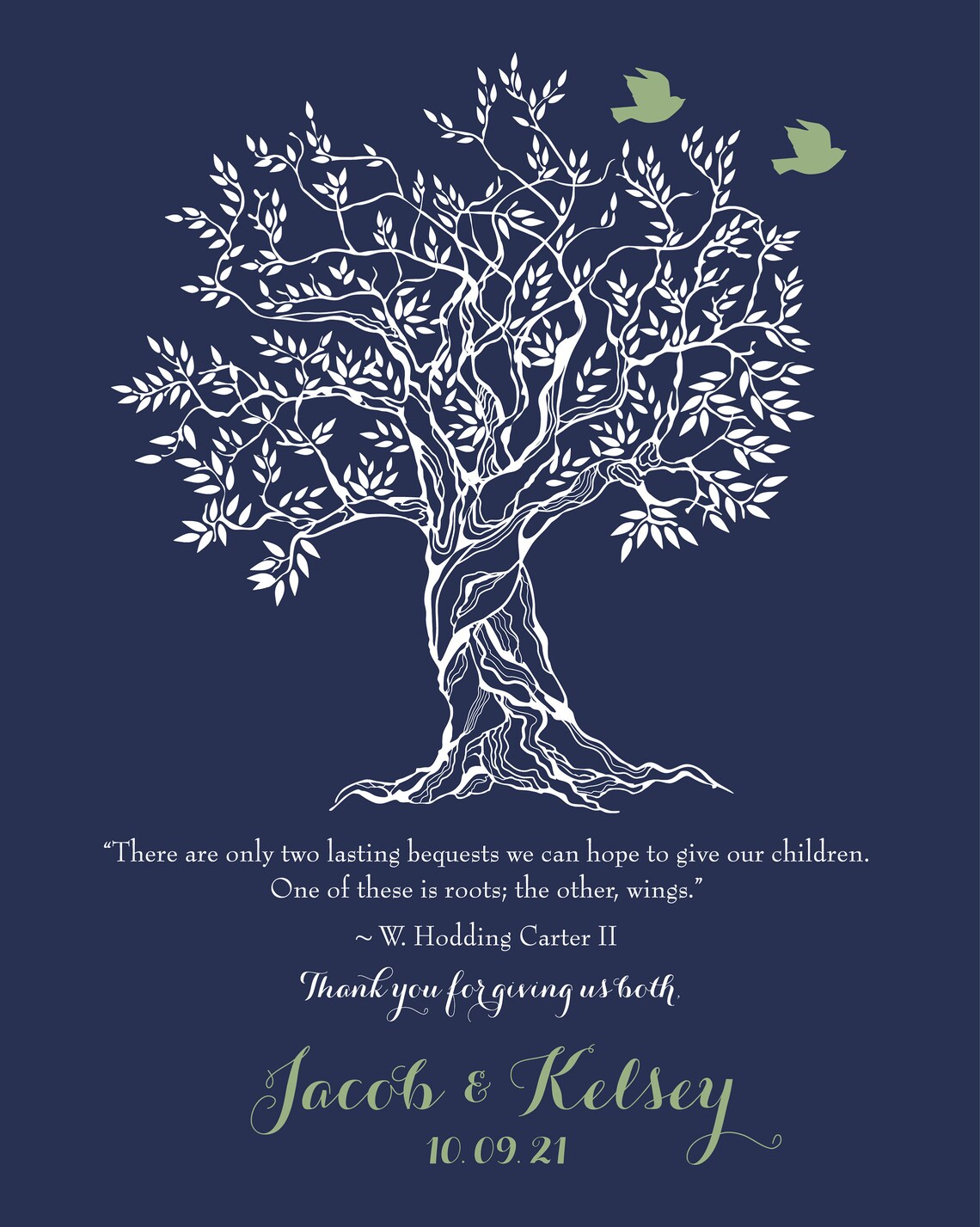 ROOTS and WINGS POEM, Hodding Carter Jr., Printable Thank You Wedding ...