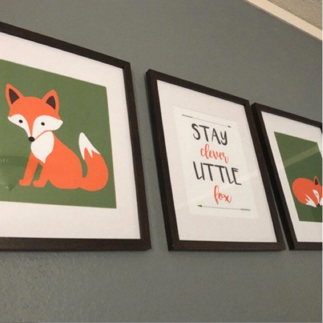 Woodland Nursery, Fox Nursery Wall Art, Fox Nursery Print, Baby Boy ...