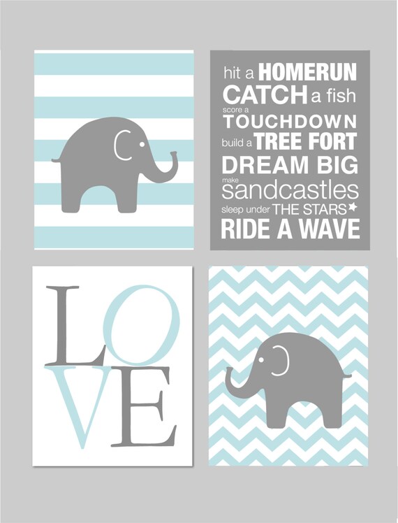 Baby Boy Elephant Nursery Boy Nursery Art Baby Boy Nursery | Etsy