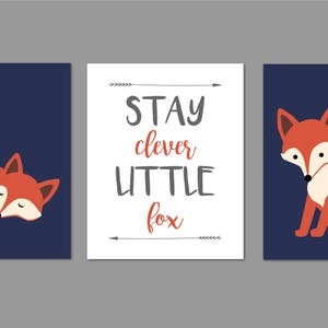Fox Nursery, Stay Clever Little Fox, Woodland Nursery, Fox Nursery Wall ...