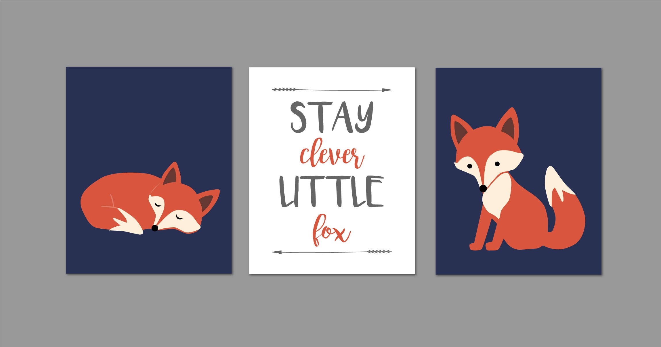 Fox Nursery Stay Clever Little Fox Woodland Nursery Fox | Etsy