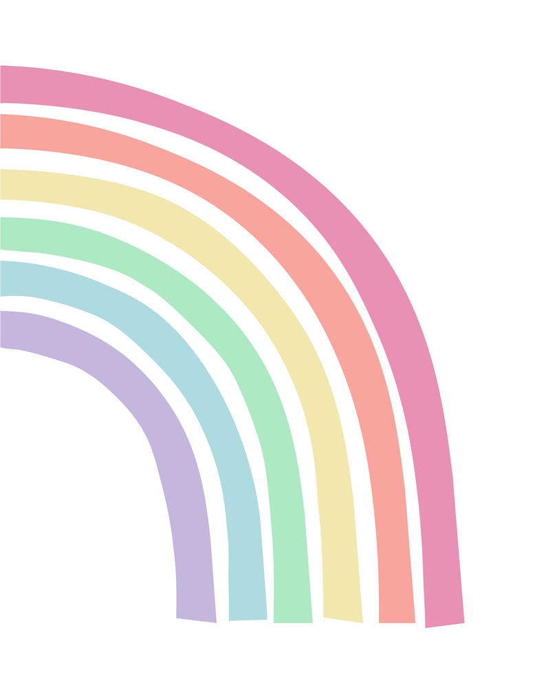 Pastel Rainbow Wall Art Set of 2 Prints or Canvases Boho - Etsy