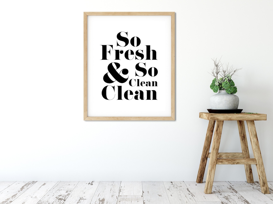 So Fresh & so Clean, Printable Bathroom Art, Bathroom Decor, Farmhouse ...