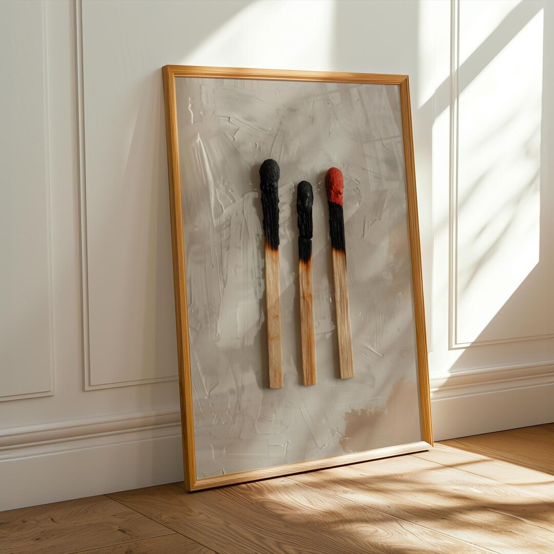 Burnt Matchsticks Art Print: Minimalist Still Life Poster - Etsy