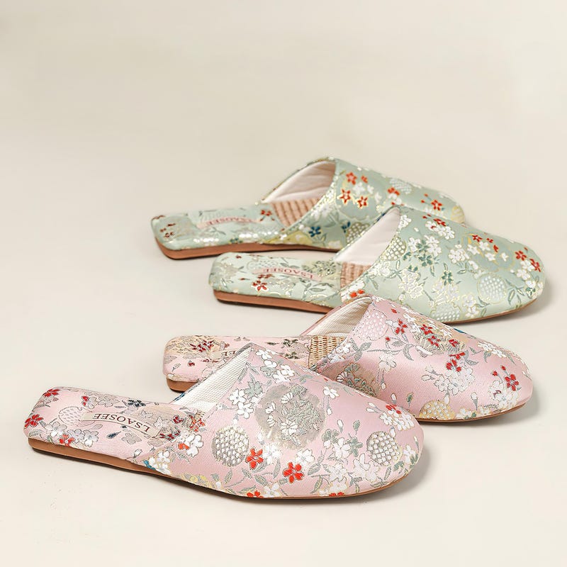 Embroidered Slippers - Etsy