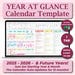 Smart Calendar Spreadsheet Template in Excel, Yearly Calendar Google ...