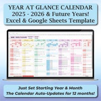 Custom Google Sheets Annual Calendar Template Reuse for Years 2024 2025 ...