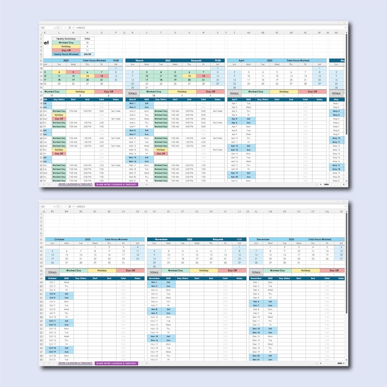 Work Hours Tracker | Excel & Google Sheets Timesheet Template ...