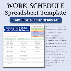 Employee Schedule Template, Working Hours Excel Google Sheets ...