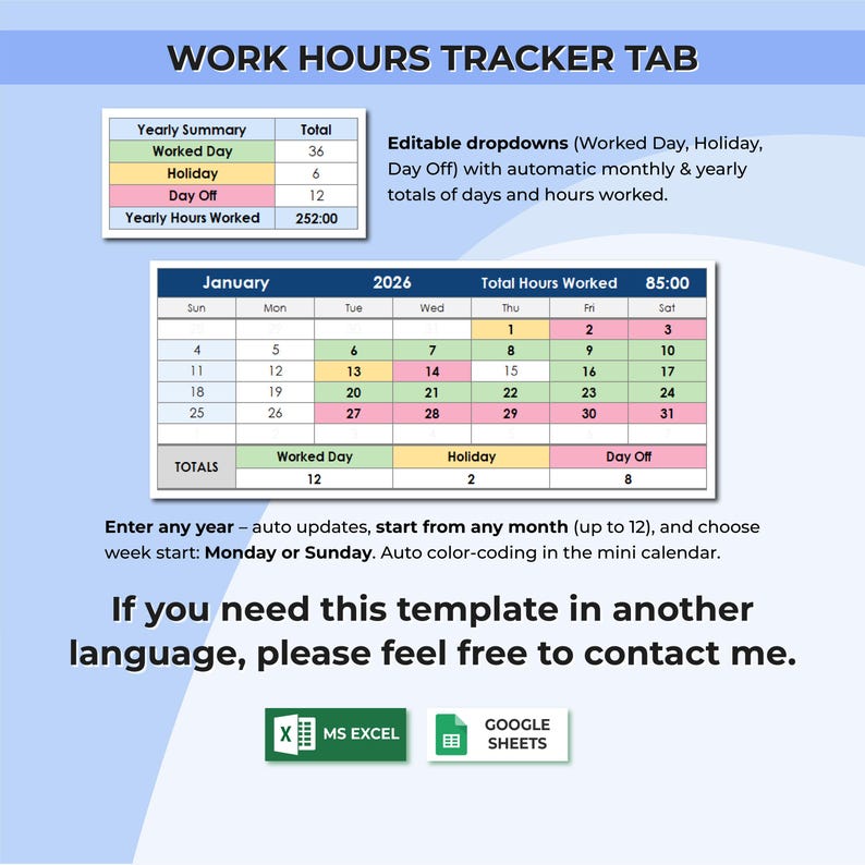 Work Time Log Sheet Template, Labor Hours Tracker, Time Log Sheet ...