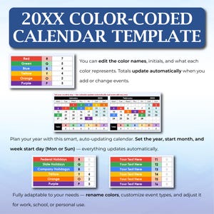 2025 2026 Excel Business Calendar Template, Dynamic Calendar Excel ...