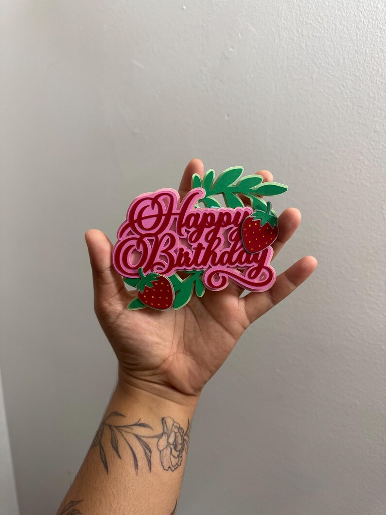 Strawberry Cake Topper • Berry Birthday • Strawberry Theme Birthday - Etsy