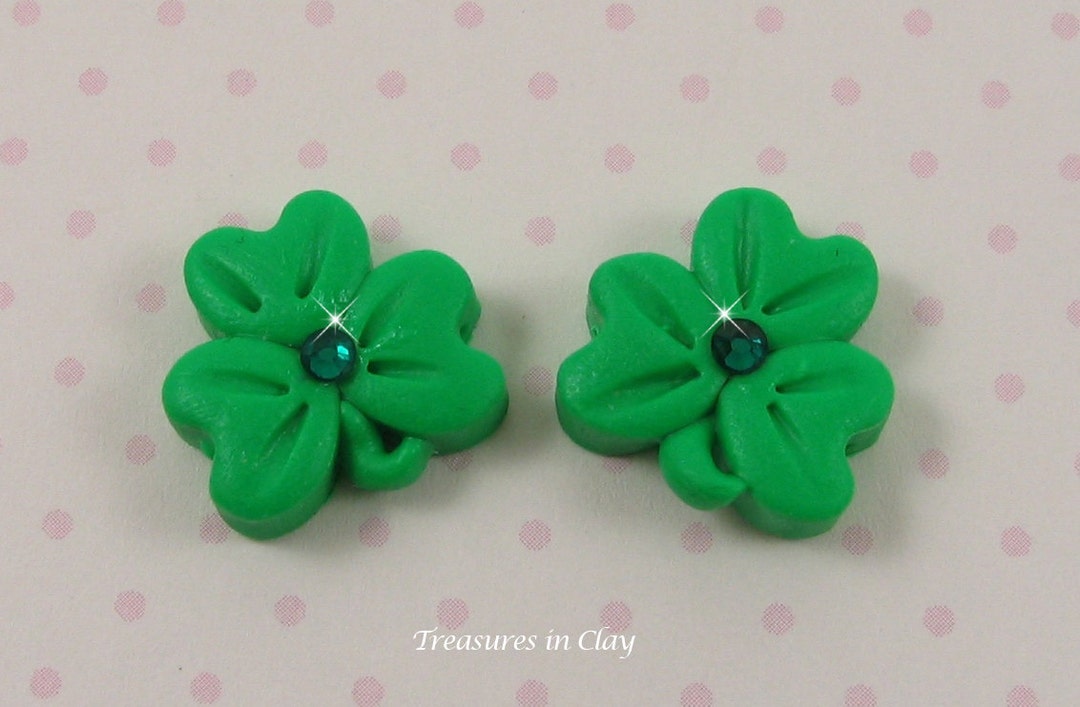 Polymer Clay Shamrock Beads - Etsy