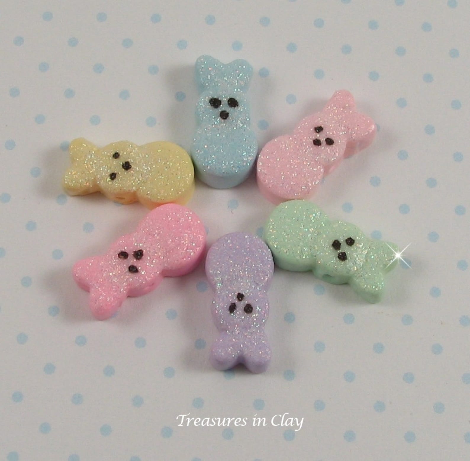 Polymer Clay Bunny Beads - Etsy
